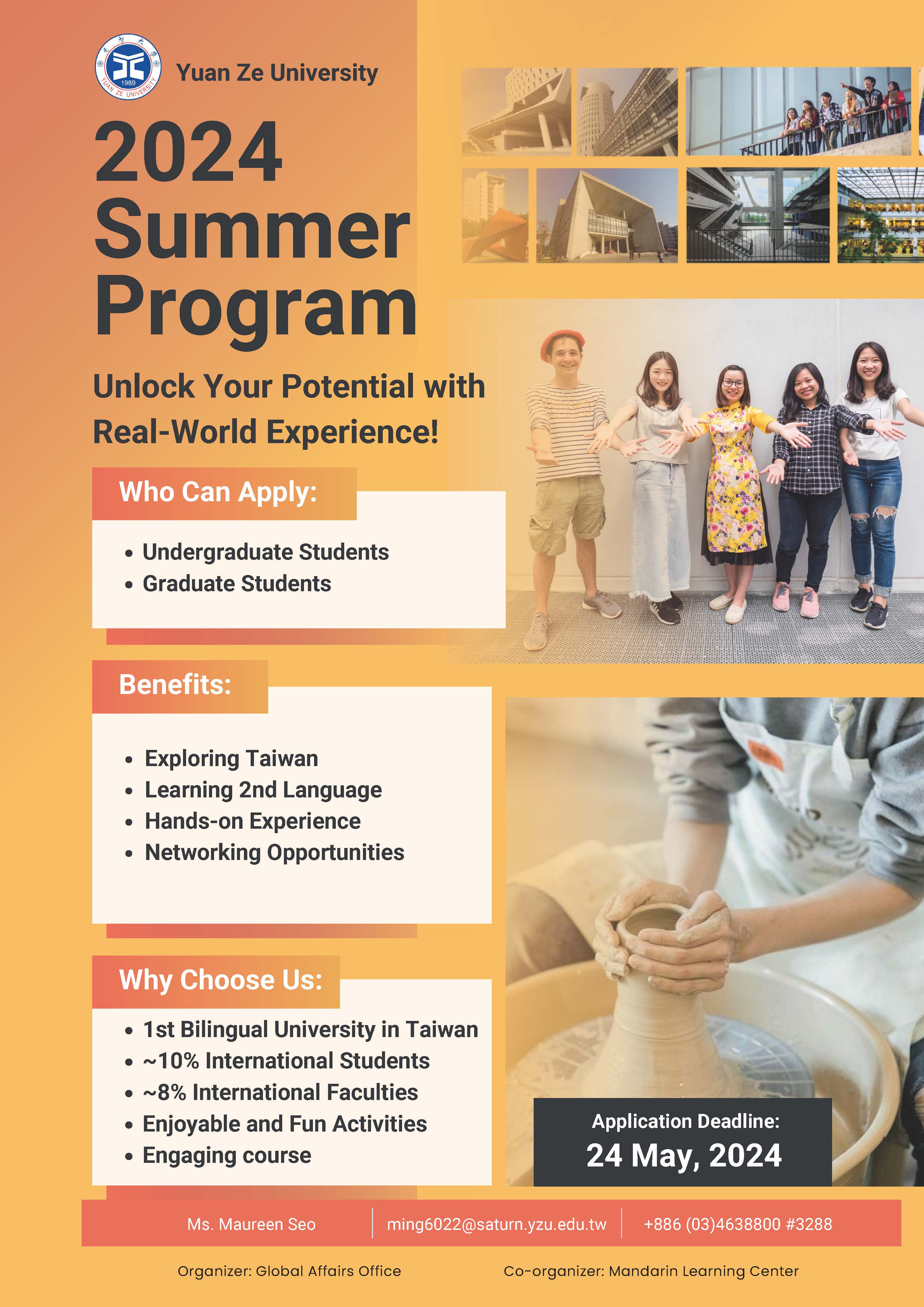 YZU Summer Program - 全球事務處 - 元智大學 Yuan Ze University